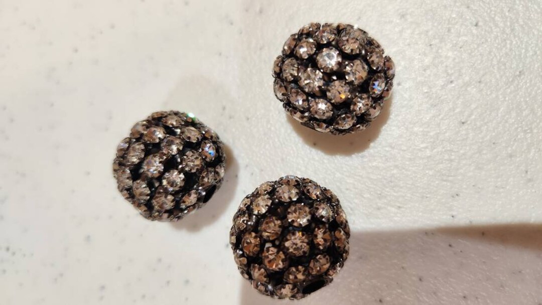 Large Black and Crystal Bling Balls - Etsy