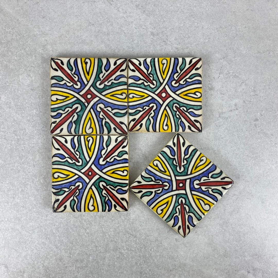 SQUARE FEET of Hand Painted Tile Custom Tiles Art Deco Tile Wall Tiles ...