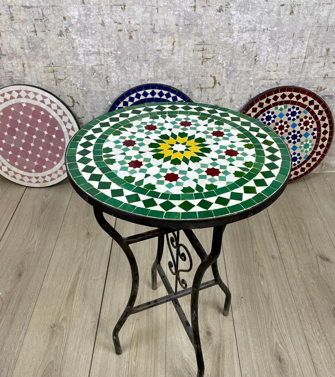 Personalized Artisan Mosaic Tile Table With Intricate Design - Etsy