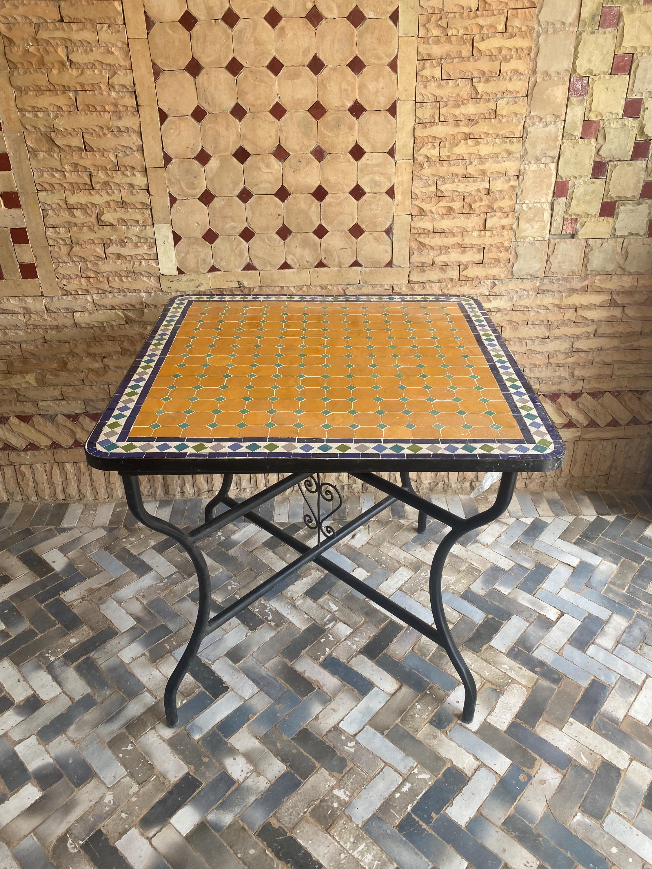 Bistro Table Made of Mosaic , Square Moroccan Table Outdoor/ Indoor ...