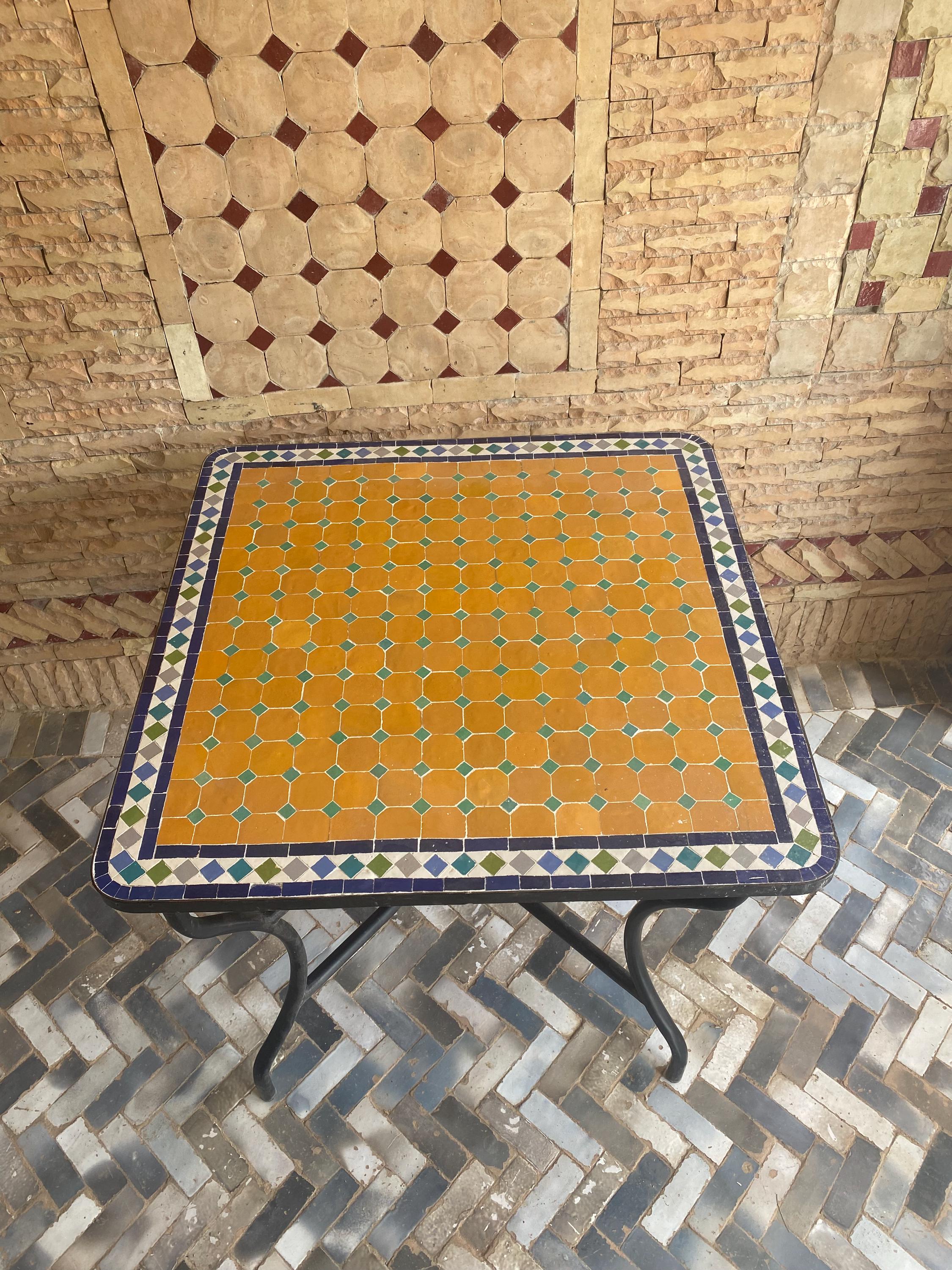 Bistro Table Made of Mosaic , Square Moroccan Table Outdoor/ Indoor ...
