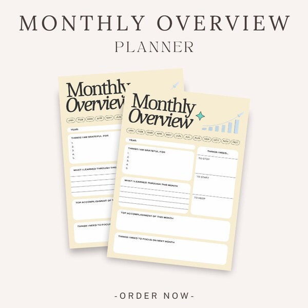 Monthly Overview Planner - Etsy