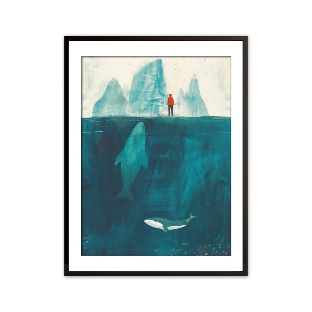 Ocean's Depths - Whale Encounter Fantasy Art for Print Digital Download ...
