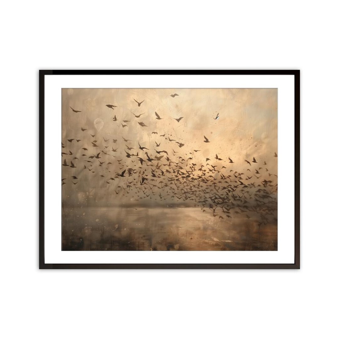Birds at Sunset, Murmuration, Art for Print Digital Download | VW64 - Etsy