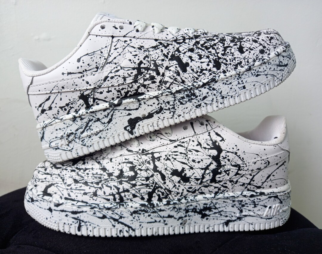 Black Splatter Air Force 1 Custom , Hand Painting - Etsy