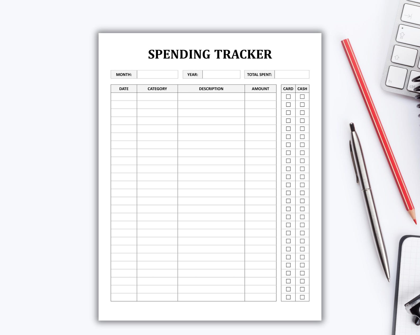 Spending Tracker Printable, Monthly Expense Log, Expense Tracker ...