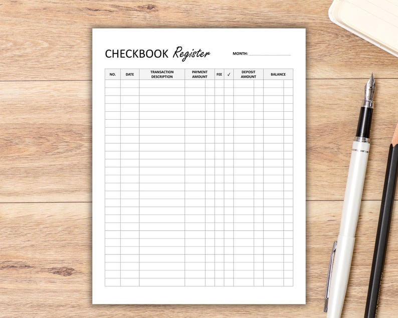 Printable Checkbook Register: Finance Tracker (WORD & PDF) - Etsy