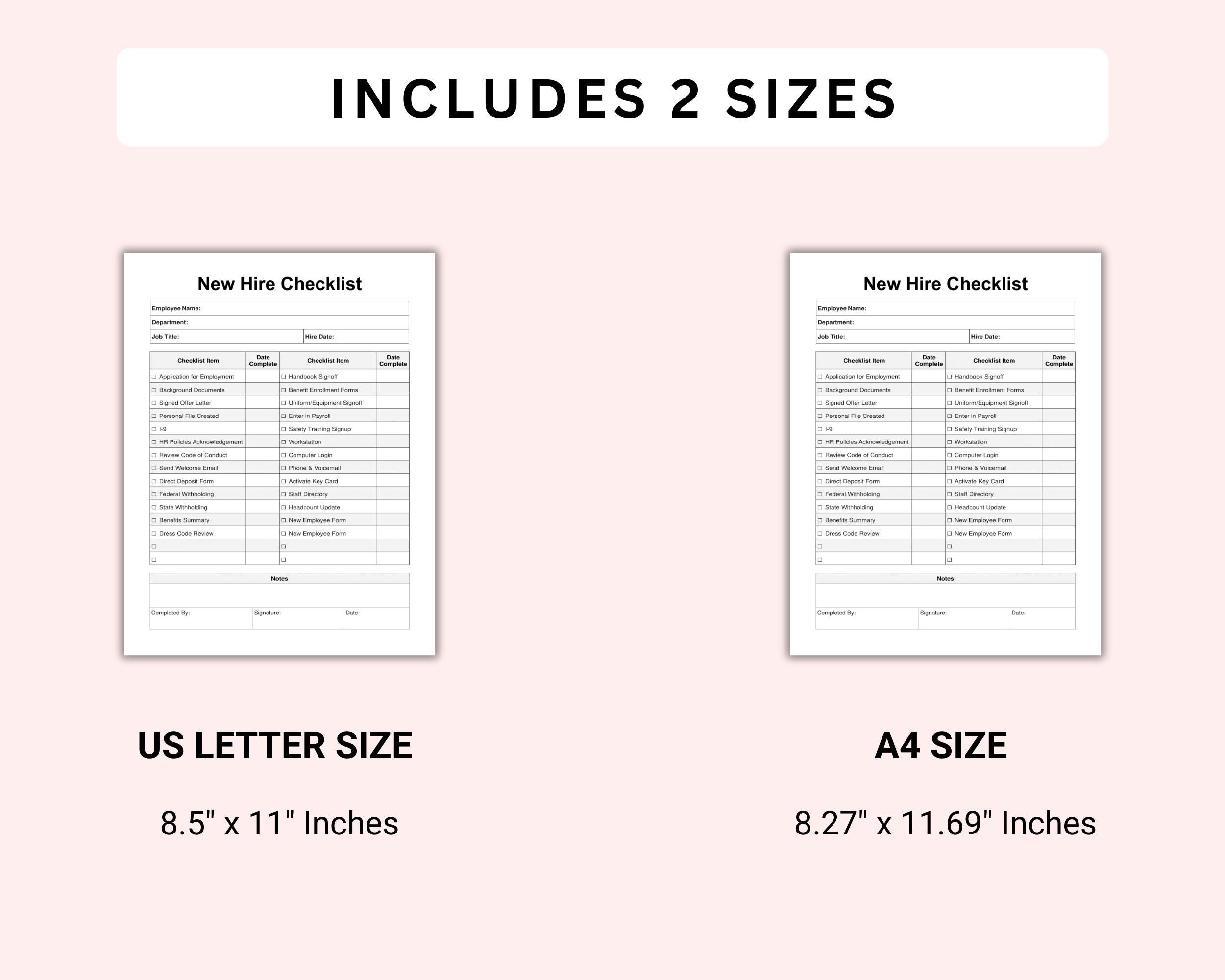 Printable New Hire Checklist Template. Employee Onboarding Checklist ...