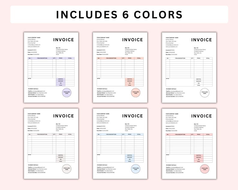 Editable Invoice Template: Modern Business Form (canva, Instant ...