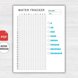 Monthly Water Tracker Printable | Monthly Hydration Log Sheet | Healthy ...