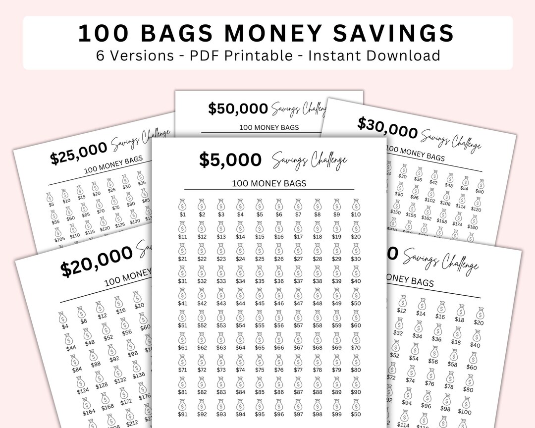 100 Envelopes Savings Challenge Bundle. Savings Tracker. Printable ...