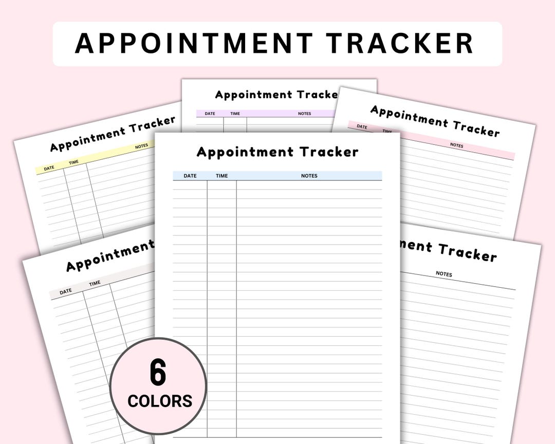 Appointment Tracker Printable. 15 Minute. Salon Planner. Therapist Appt ...