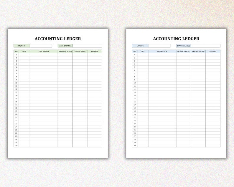 Printable Accounting Ledger, Small Business Expense Tracker, General ...