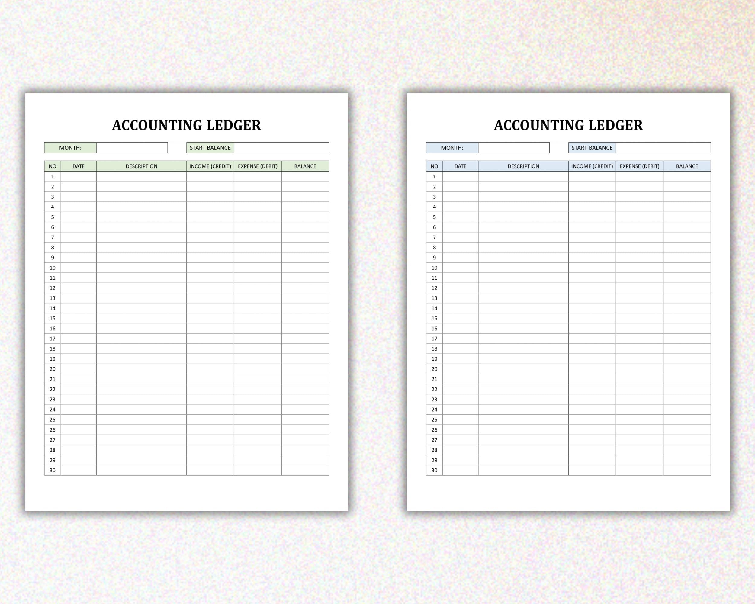 Printable Accounting Ledger, Small Business Expense Tracker, General ...