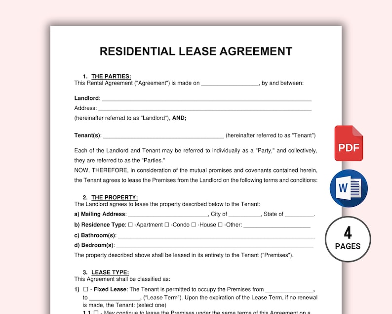 Editable Rental Agreement Templates. Printable Rental Agreements Form ...