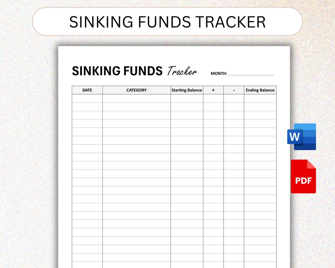Sinking Funds Tracker Printable, Monthly Budget Planner, Sinking Funds ...