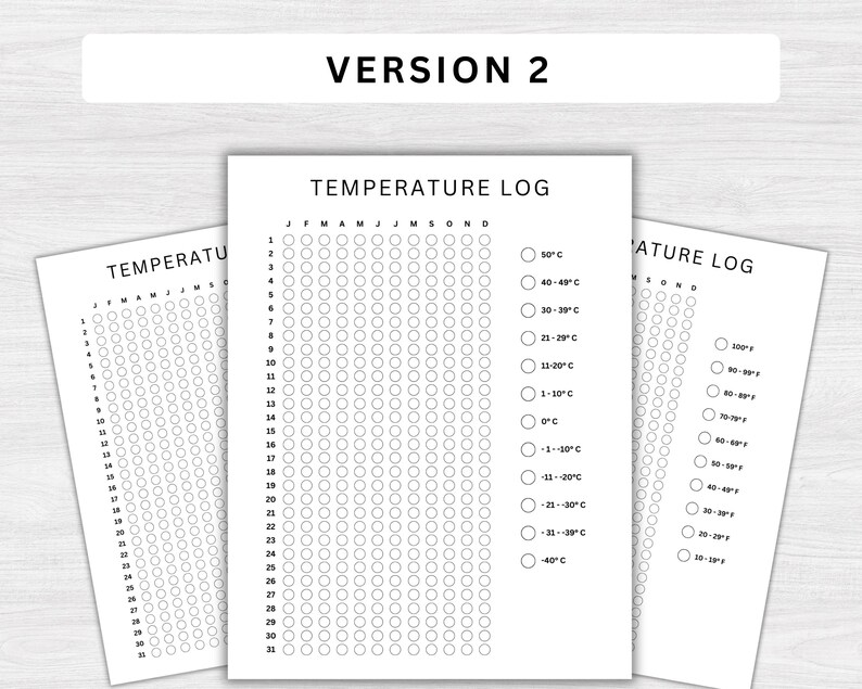 Temperature Log Bundle. Printable Temperature Tracker. Weather Tracker ...
