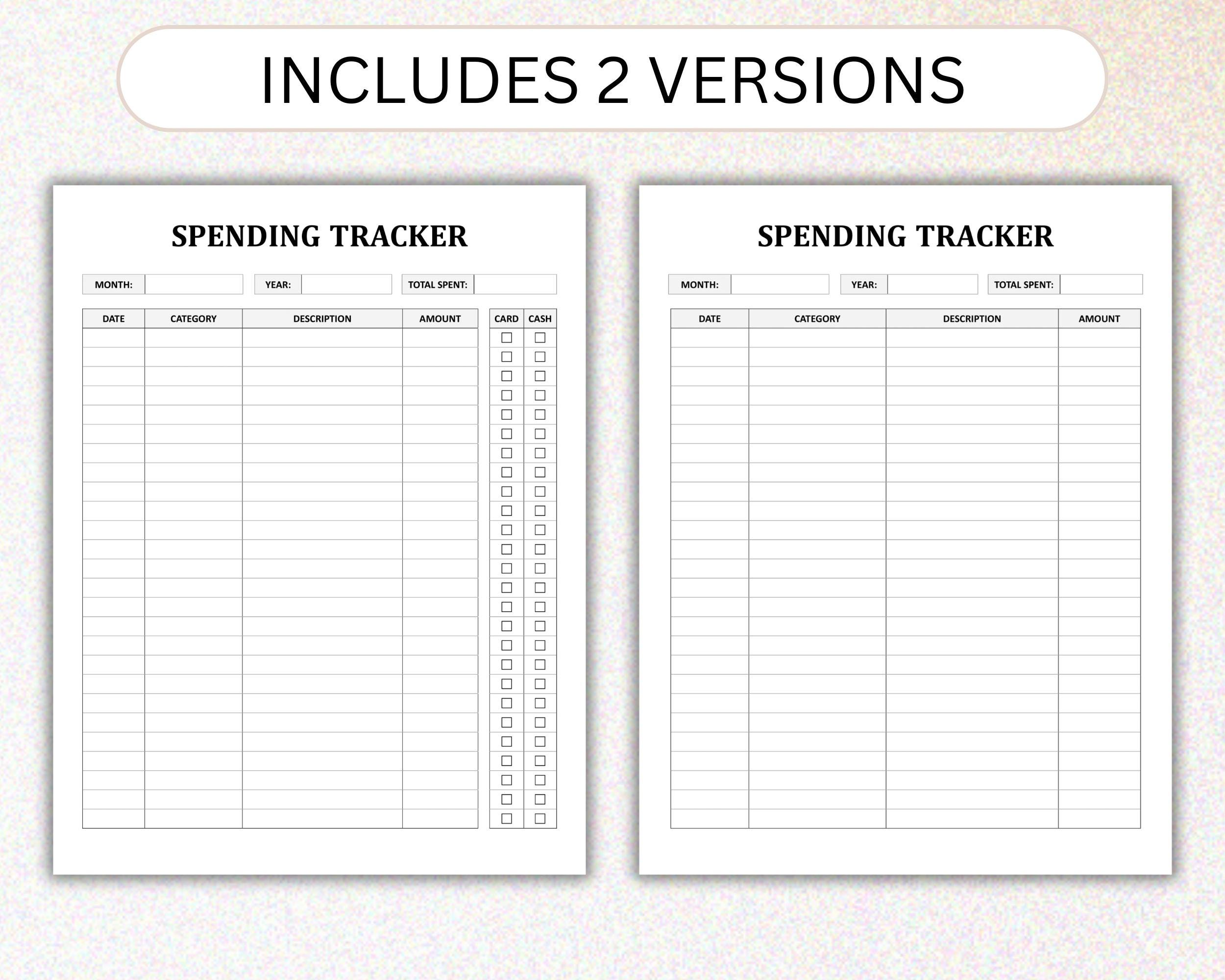 Spending Tracker Printable, Monthly Expense Log, Expense Tracker ...