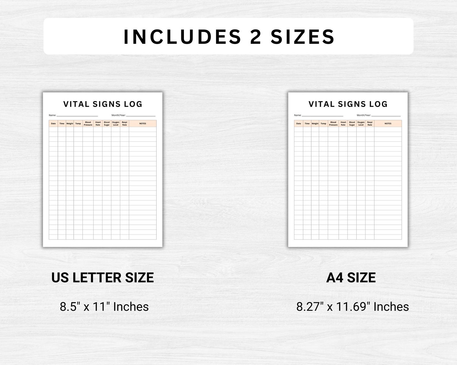 Vital Signs Tracker Printable. Vital Signs Sheet. Nursing Vitals Sheet ...