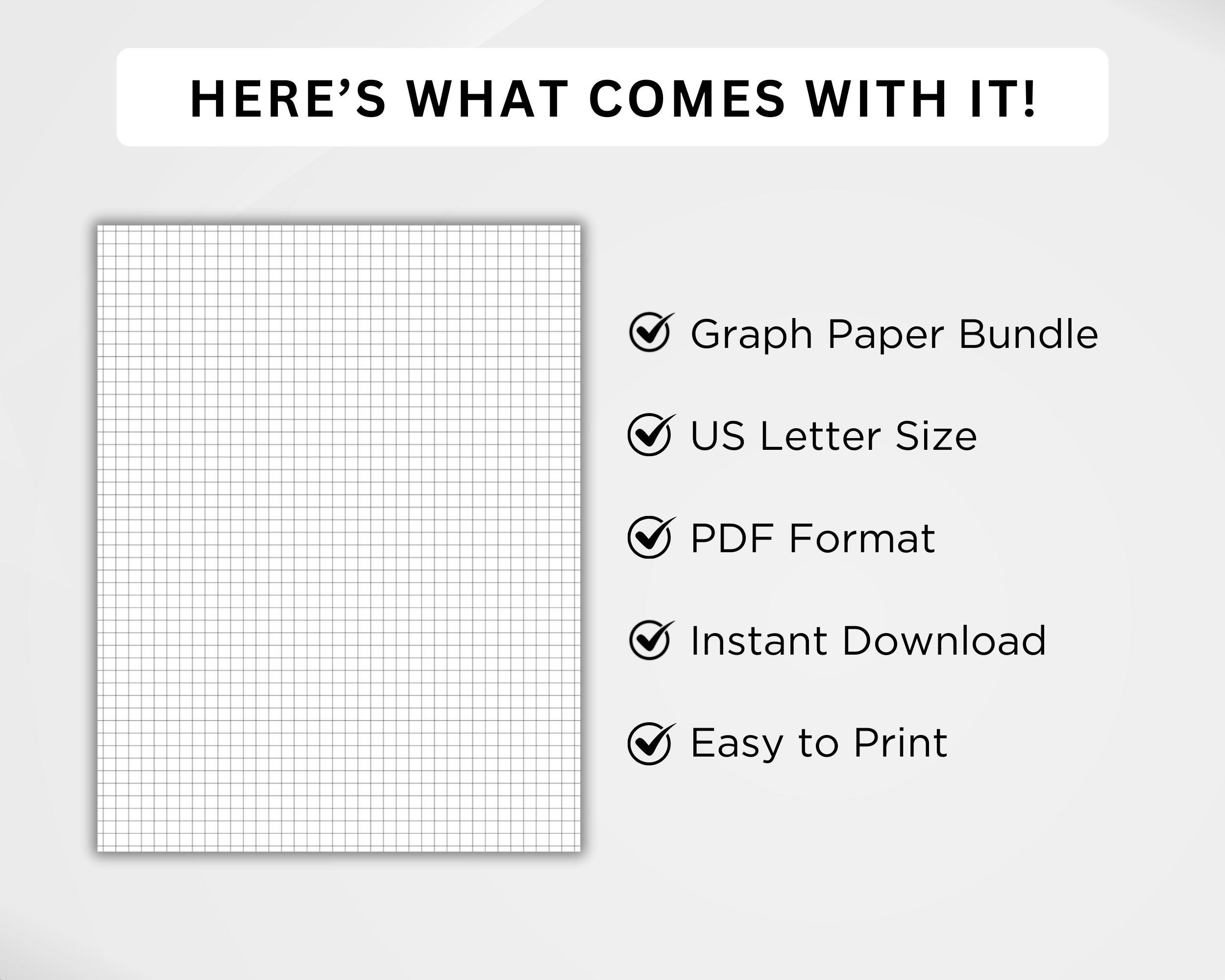 Graph Paper Bundle Printable, Graph Grid Paper, Squared Paper Digital ...