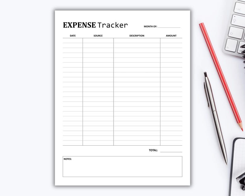 Expense Tracker. Printable Spending Tracker. Expense Log. Purchase Log ...