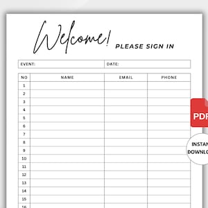 Printable Event Sign up Sheet Template, Party Sign up List, Editable ...