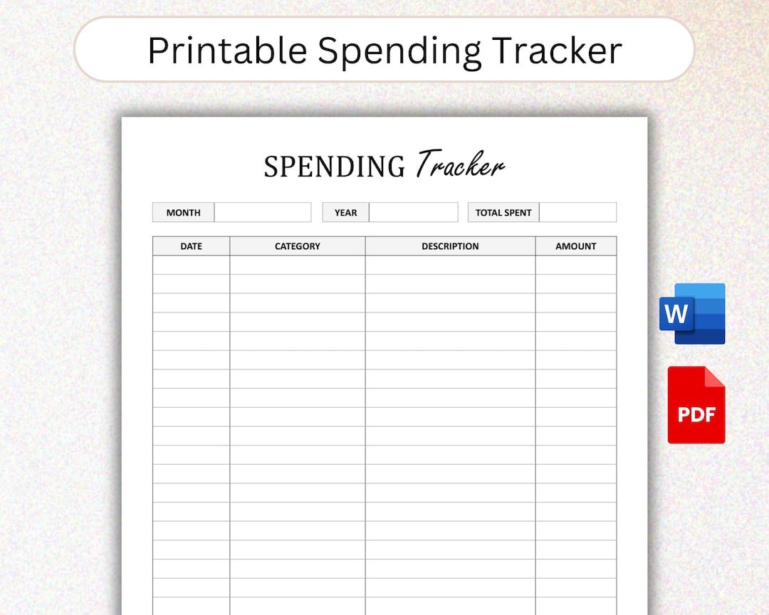 Editable Spending Tracker. Expense Tracker Printable. Spending Log ...