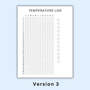 Temperature Log Printable, Temperature Tracker, Daily Weather Tracker ...