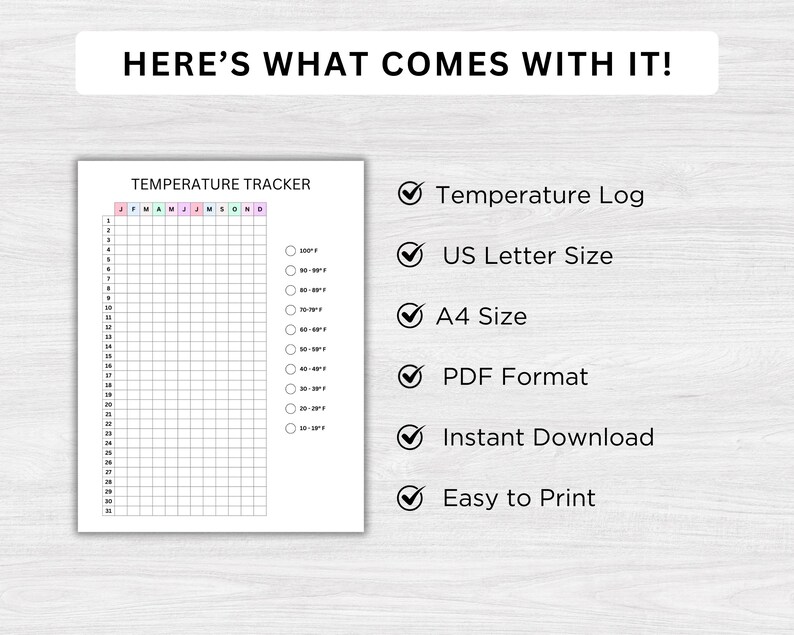 Temperature Log Bundle. Printable Temperature Tracker. Weather Tracker ...