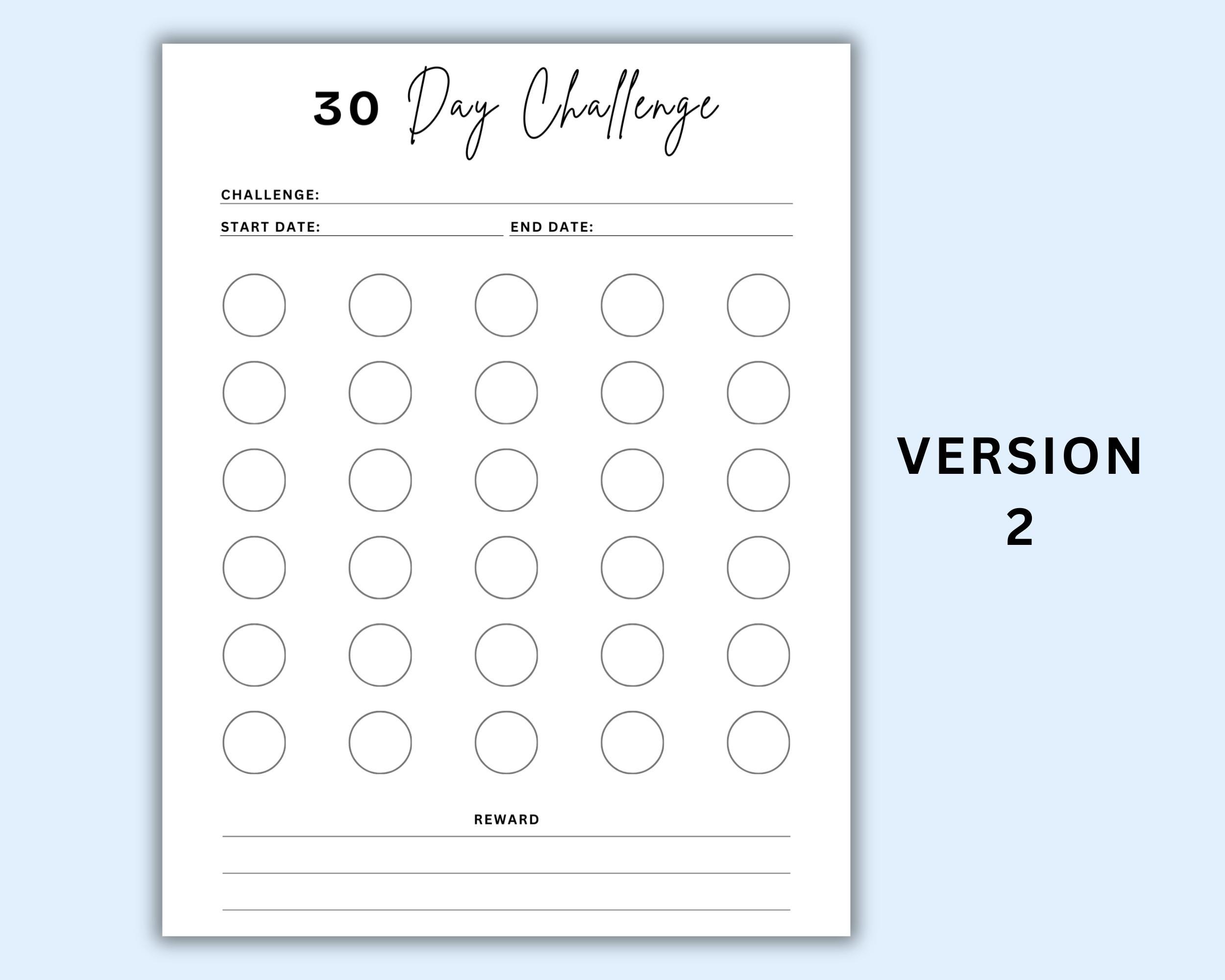 PRINTABLE 30 Day Challenge Goal Tracker. Goal Setting. Fitness ...