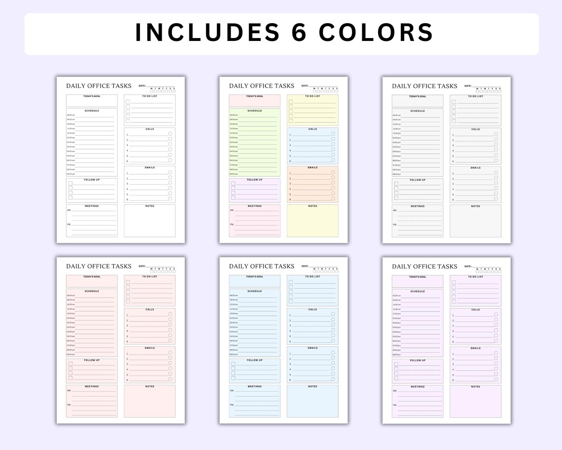 Printable Daily Office Tasks. Office To-do List Planner. Office Task ...