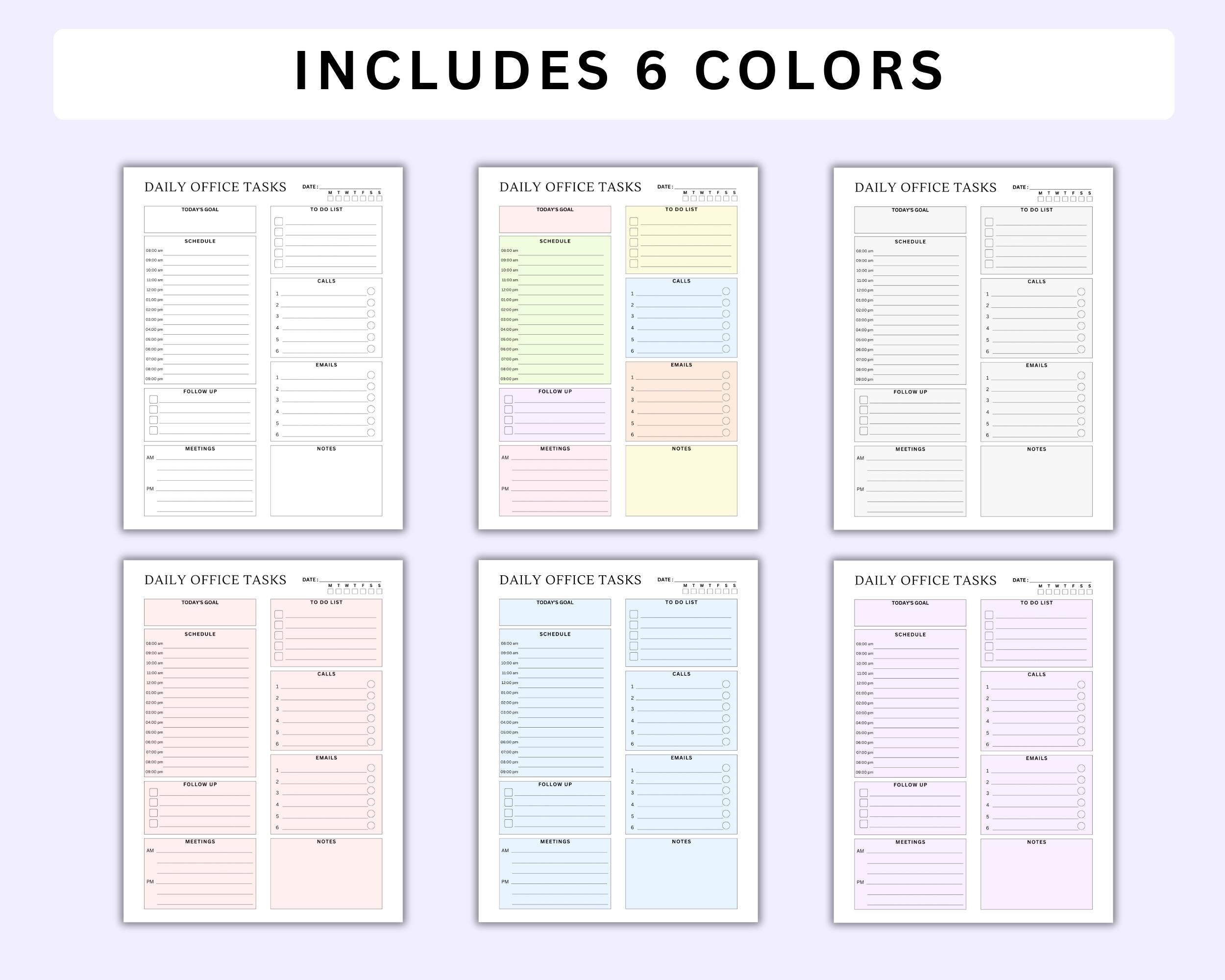Printable Daily Office Tasks. Office To-do List Planner. Office Task ...