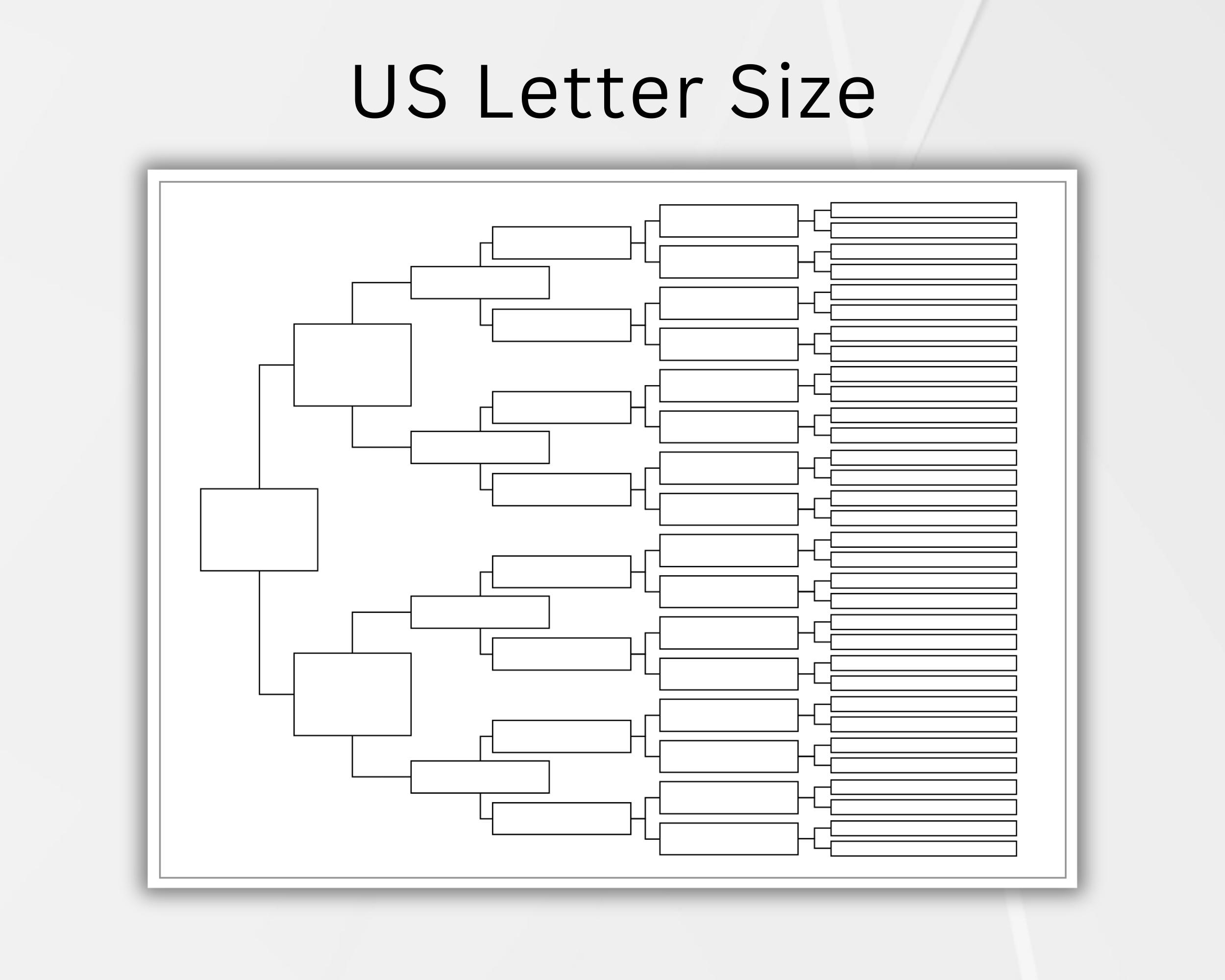6 Generations Family Tree Chart, Genealogy Pedigree Template, Printable ...
