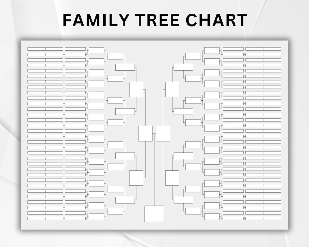 Family Tree Chart Printable - 8 Generations. Family Tree Templates ...