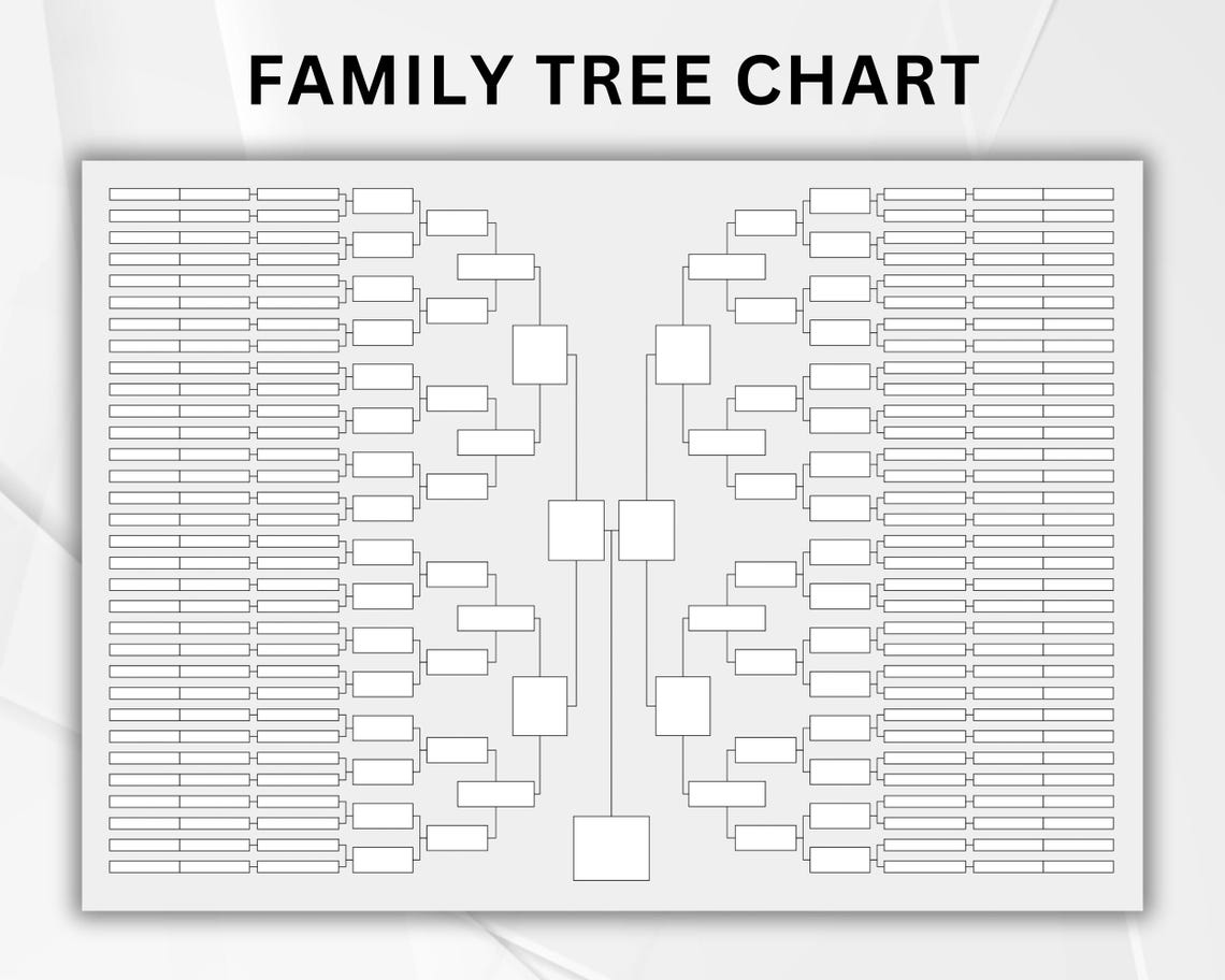 Family Tree Chart Printable - 8 Generations. Family Tree Templates ...