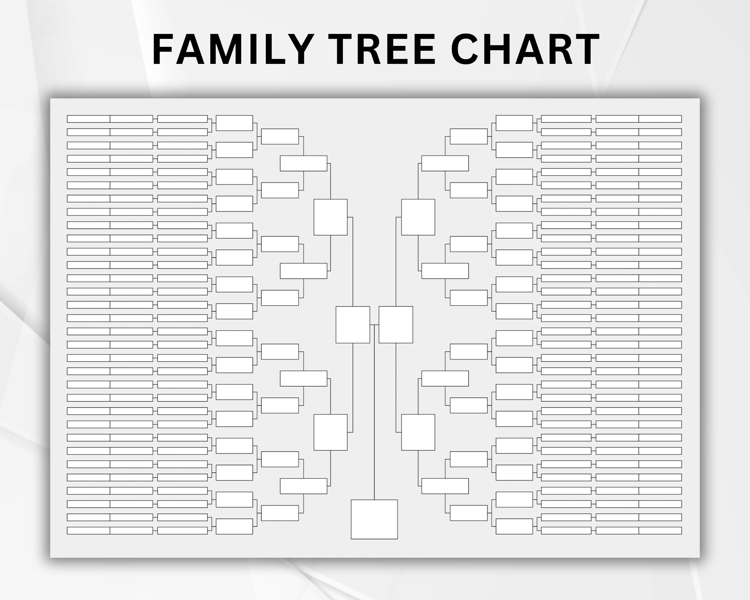 Family Tree Chart Printable - 8 Generations. Family Tree Templates ...