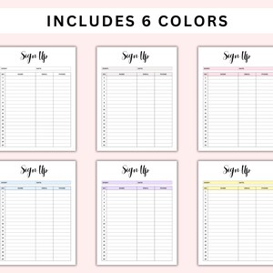 Sign up Sheet Template Printable. Event Sign up Sheet. Sign up Form ...