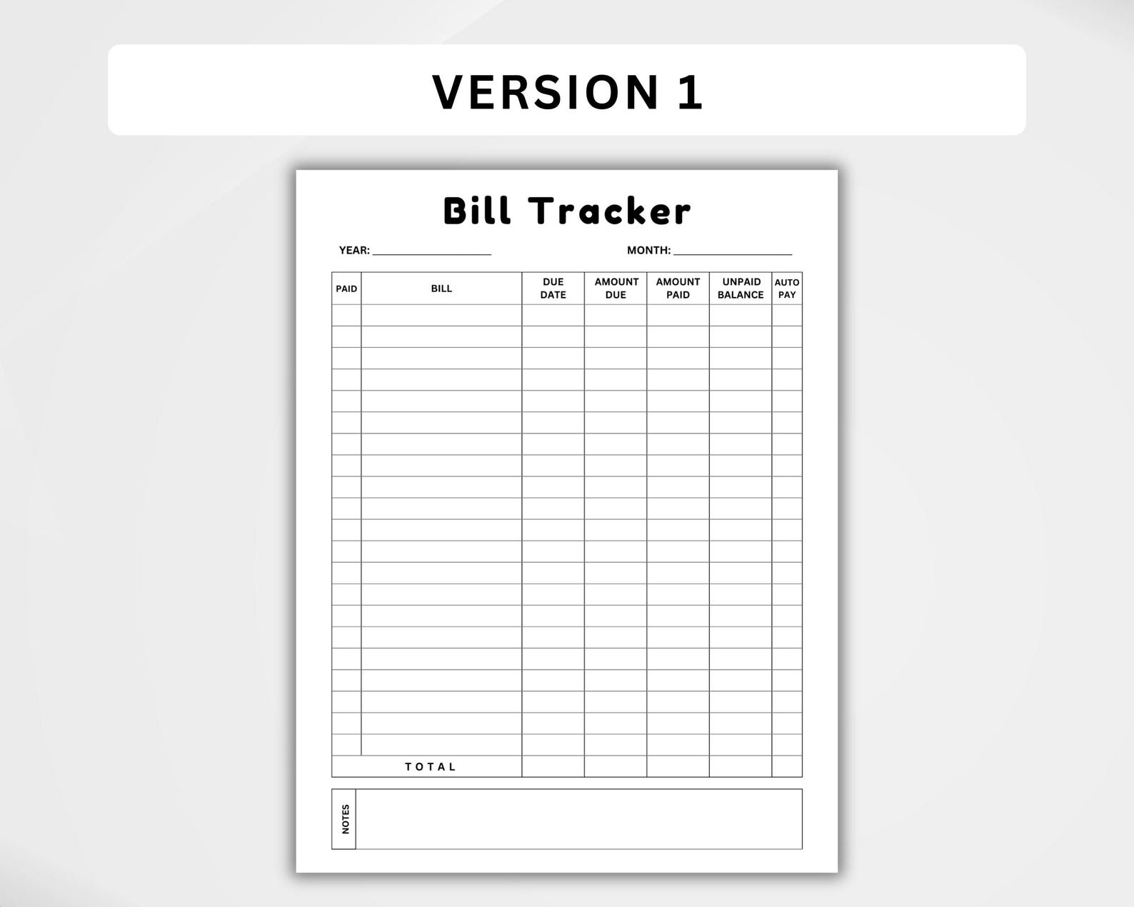 Bill Tracker Printable, Bill Organizer, Monthly Bill Payment Tracker ...
