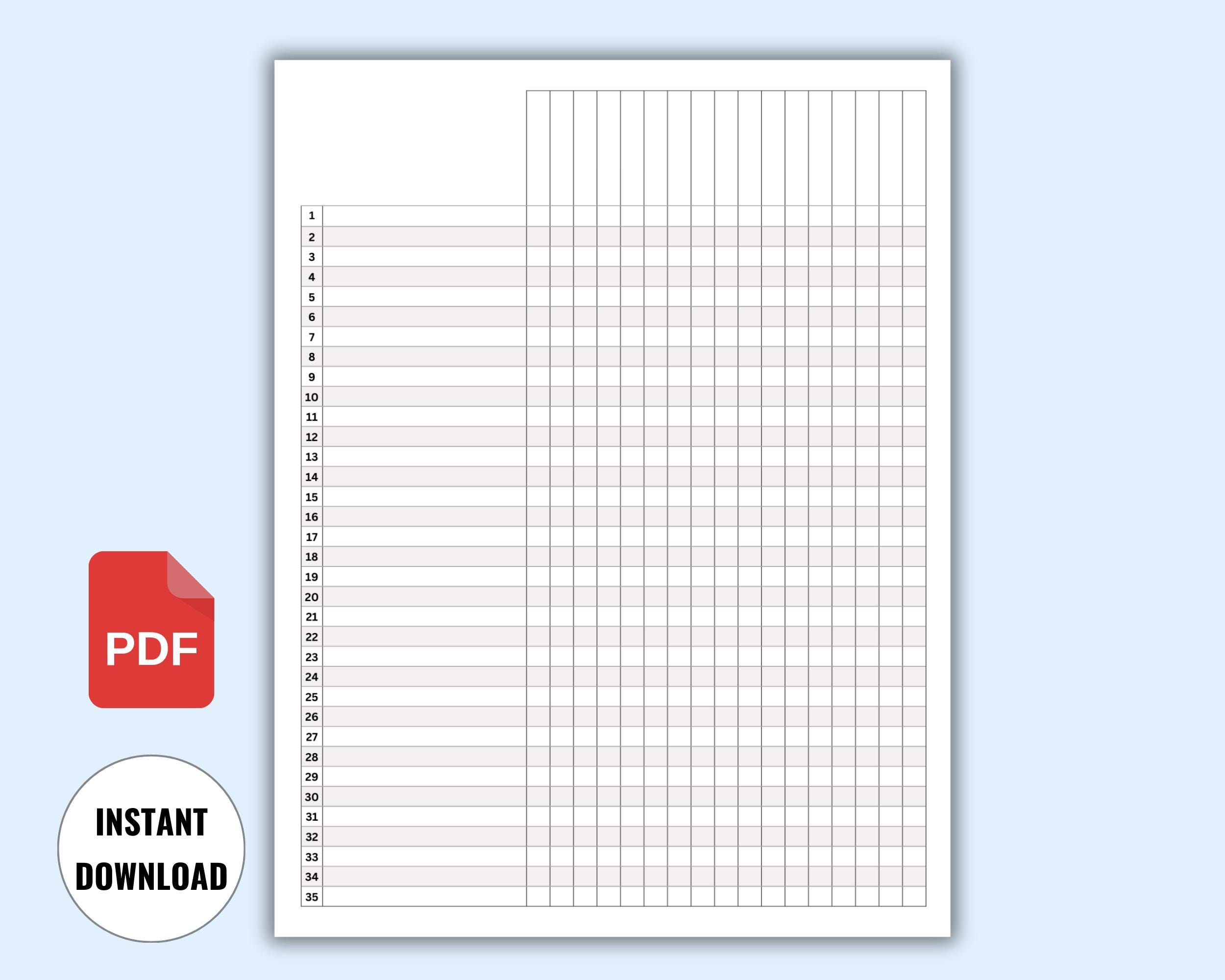Printable Class Record and Checklist. Classroom Grading Sheets. Class ...