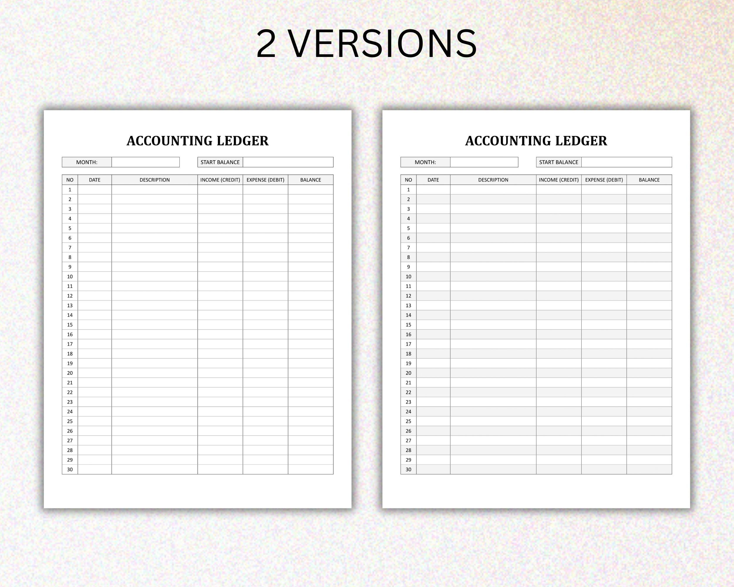Accounting Ledger Printable, General Ledger, Expense Tracker, Small ...
