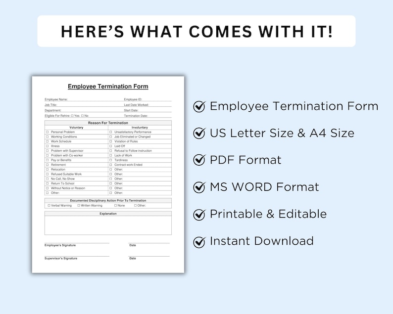 Employee Termination Letter Template, Job Termination Letter Template ...