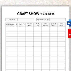 Printable Craft Show Tracker. Craft Show Order Form. Craft Fair ...