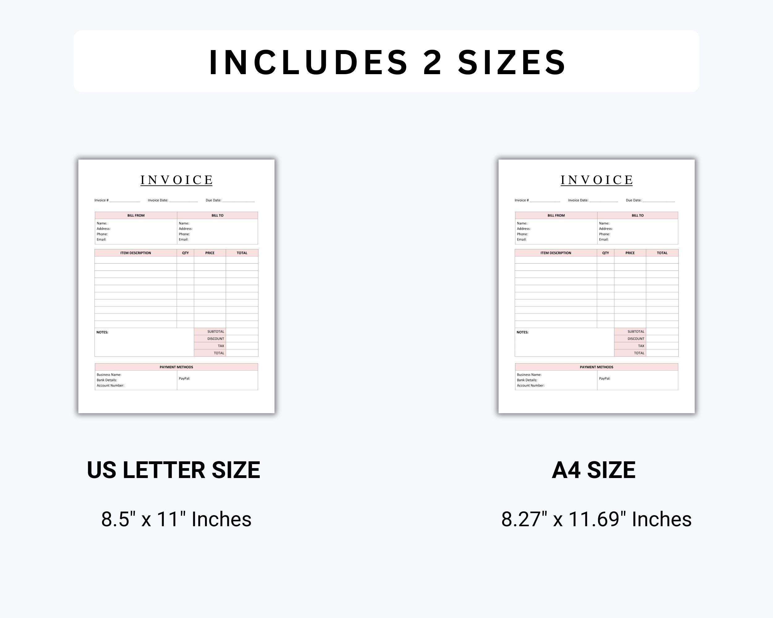 Invoice Template EDITABLE. Receipt Form. Small Business Receipt Order ...