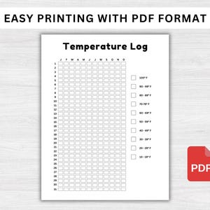 Temperature Log. Printable Temperature Tracker. Weather Tracker ...