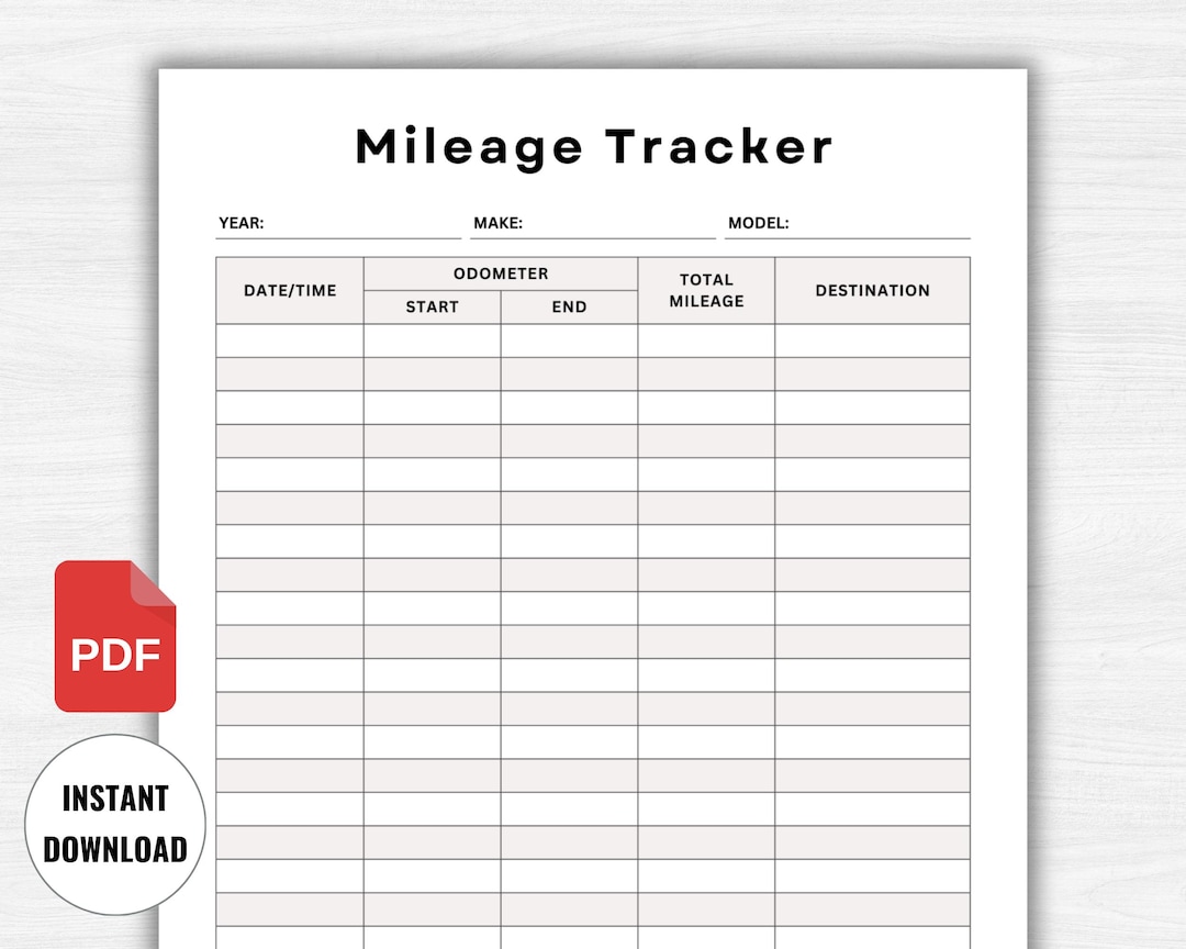 Mileage Log Printable, Vehicle Miles Travelled Tracker, Mileage Tracker ...