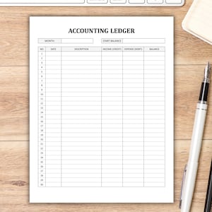 Accounting Ledger Printable, General Ledger, Expense Tracker, Small ...