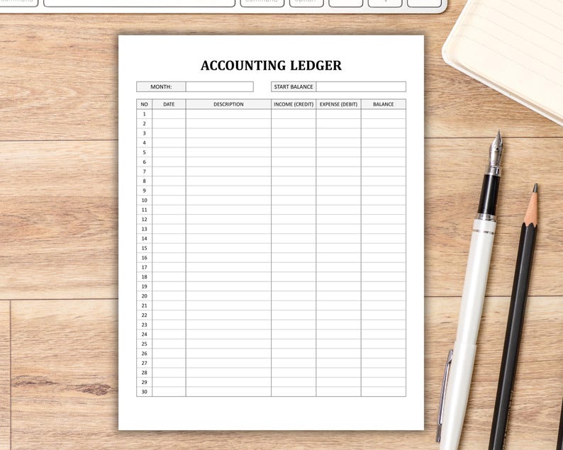 Accounting Ledger Printable, General Ledger, Expense Tracker, Small ...
