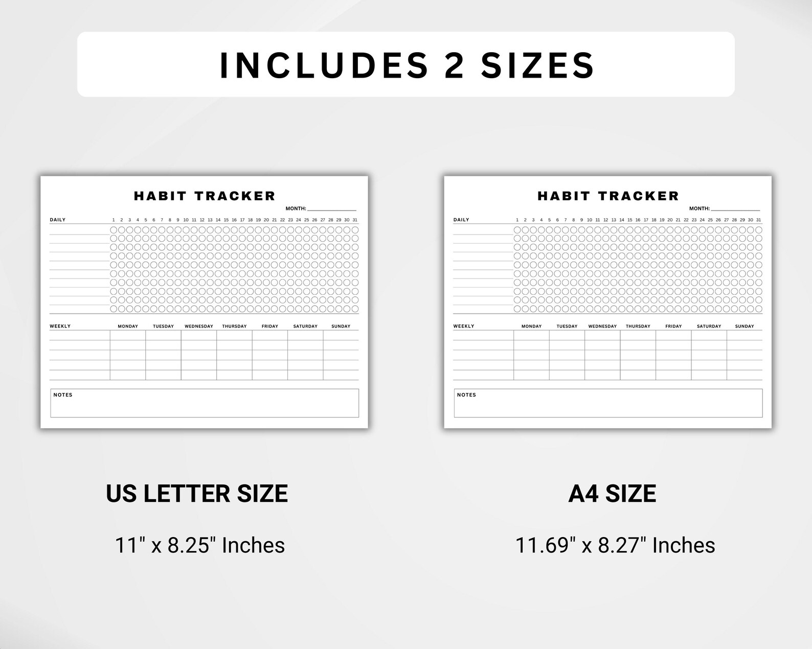 Printable Habit Tracker Template. Monthly Habit Tracker. Routine ...