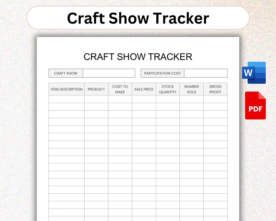 EDITABLE Craft Show Tracker Printable Craft Show Order Form Craft Fair ...