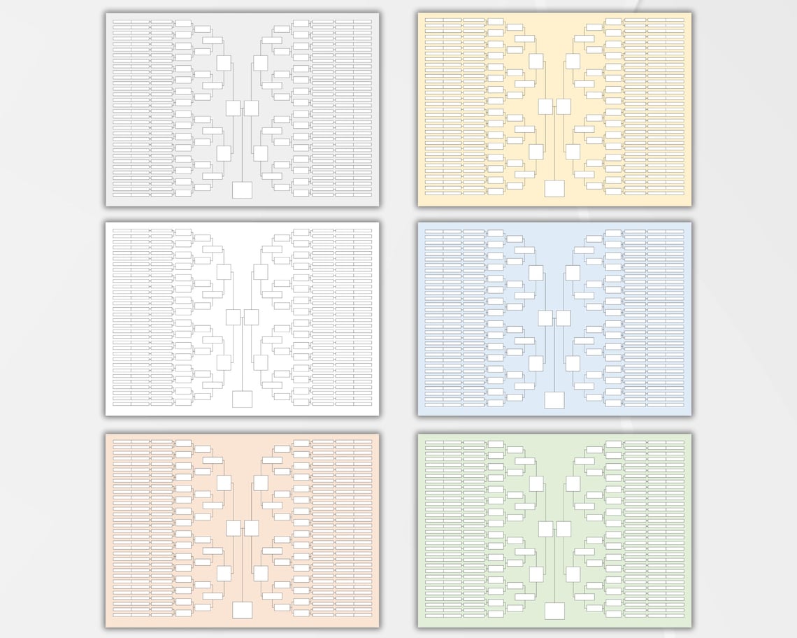8 Generation Family Tree Chart, Genealogy Template, Printable Ancestry ...